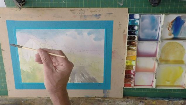 HOW TO PAINT Watercolour Landscapes with Buildings, Trees - PaintingTube