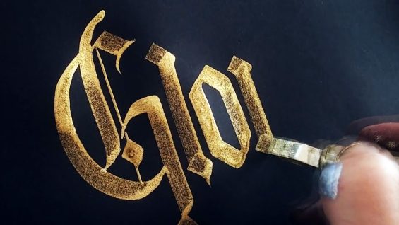 Modern calligraphy letter "F" - PaintingTube