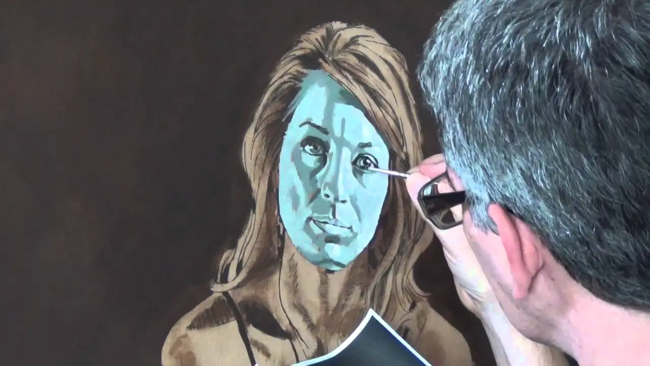 1st glaze, Portrait painting tutorial, grisaille technique, how to ...