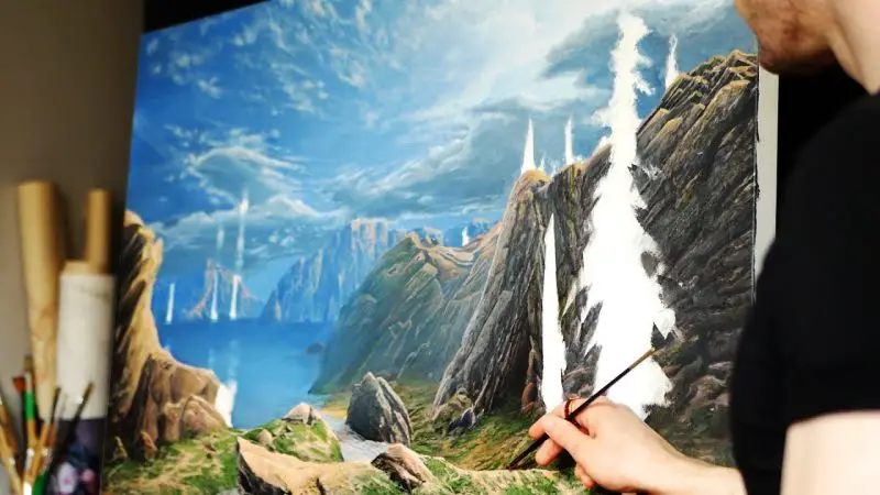 How to Paint Realistic Mountains | Acrylic Painting - PaintingTube