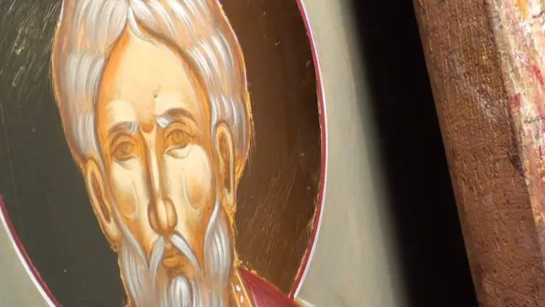 Painting the face - Byzantine icon. By T. Papadopoulos - PaintingTube