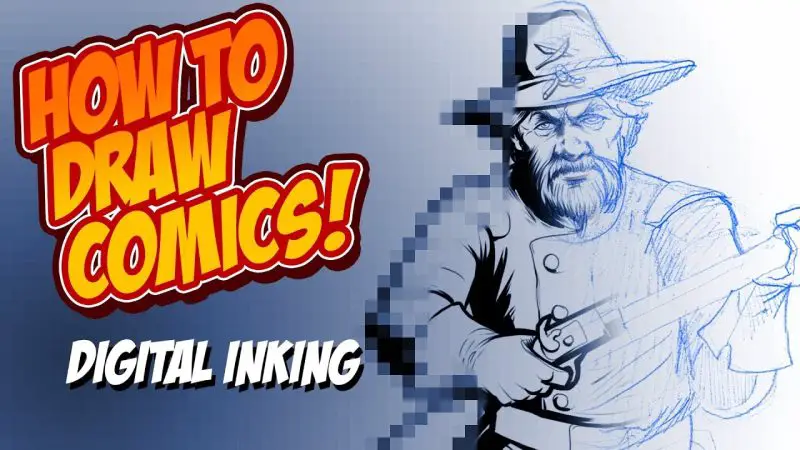 Worker 2 - Comics Inking Demo / Démo encrage BD - PaintingTube